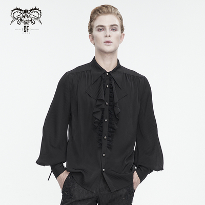 Devilfashion日常条纹哥特衬衫