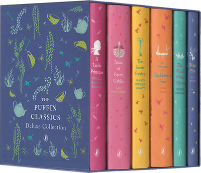 进口英文原版 The Puffin Hardcover Classics Box Set 礼盒精装布封6册经典文学 绿山墙的安妮 小公主 秘密花园 柳林风声 彼得潘