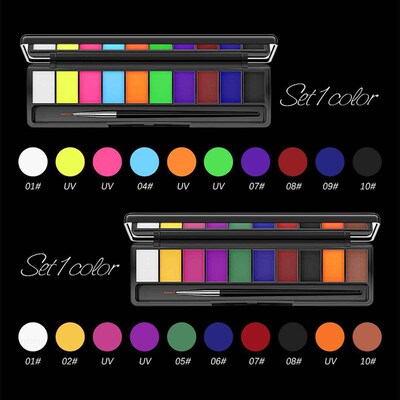 极速10-color Water Activation UV Painting Palette SWet Face