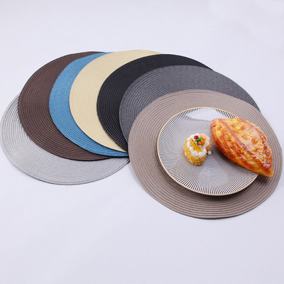 极速Round Wfeave Placemat Table Mats Simple Style Dining Nap