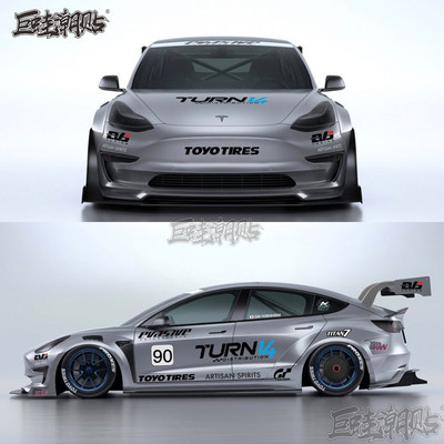 特斯拉Model3改装汽车车贴拉花