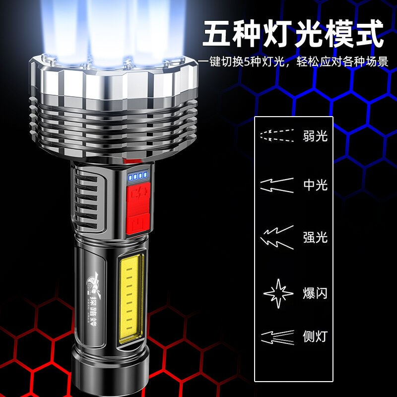 新品探路蜂c(EWPLIREWASP)十核强光手电筒远射可充电超亮多功能