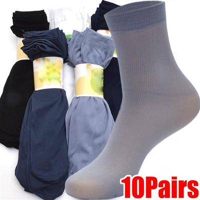 极速.10Pairs/Set Bamboo Fiber Mens Socks SNummer Thin Stripe