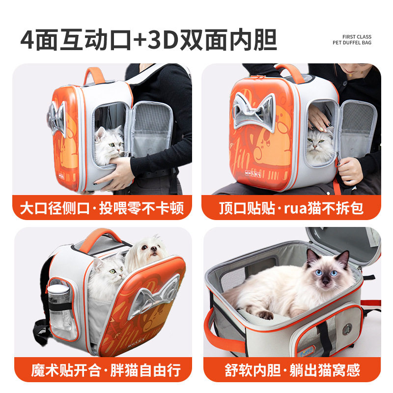大容量猫包两只硬体猫咪出行包太空舱宠物背包宠物包便携包