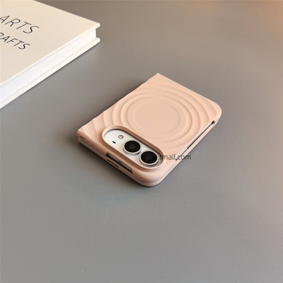卡其色磁吸适用iPhoneduo磨砂华为purax手机壳pocket2硬nova小米mixflip三星zflip7568简约oppofindn3n2女w25