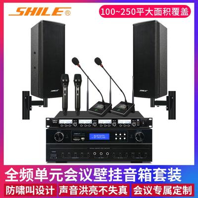 OK-555C/BX-404中小型会议室音响套装 木质壁挂音箱功放设备