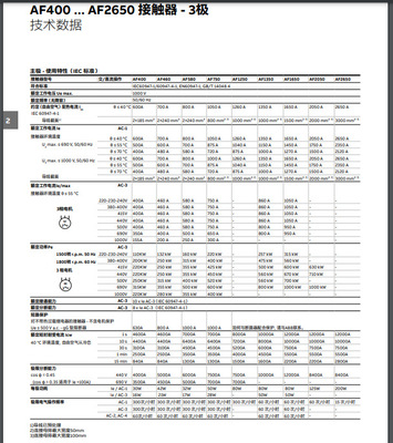 ABB 交直流通用接触器 AF1250-30-11*250-500V AC/DC 24-60V DC