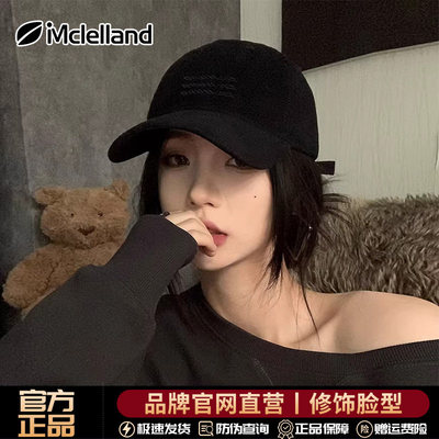 Mclelland加大加深鸭舌帽女夏字母刺绣大头围宽帽檐软顶棒球帽子