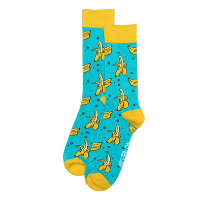 竹纤维竹袜抗菌防臭透气吸汗欣喜若狂LETS GO BANANAS香蕉男袜MO