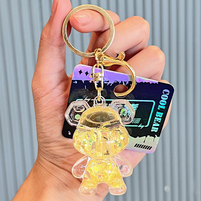 Violent Bear bubble beads keychn pendant Quicksand bottle