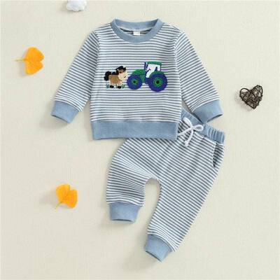 Toddler Baby Boy Country Farm Clothes Tractor Pony