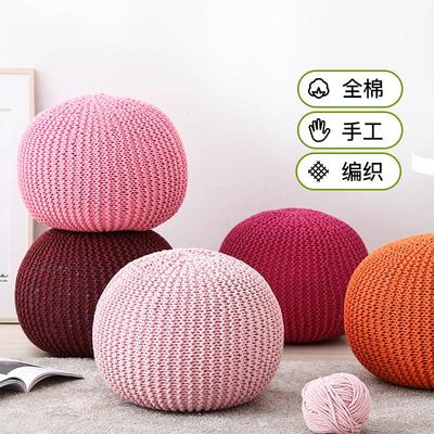 春季花园色上新 红色手工编织坐墩 卧室客厅可拆圆墩坐垫沙发蒲团