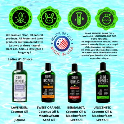 极速Foster fand Lake Shave Oil for Men - 4 Oz.- Sweet Orange