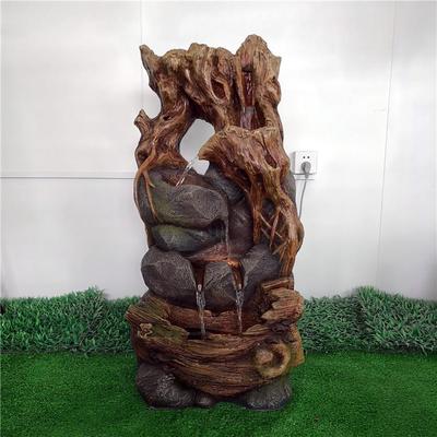 直销仿木头园林流水喷泉别墅客厅摆件树脂工艺品水景摆设