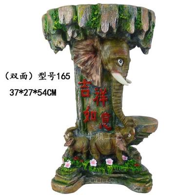 新款假山流水喷泉大象底座创意款室内客厅装饰树脂工艺品家居摆件