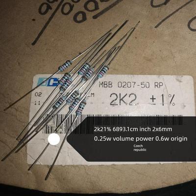 100个32元VISHAY BC 2.2K 2K2 1% 0207粗铜脚金属膜音频电阻2X6MM