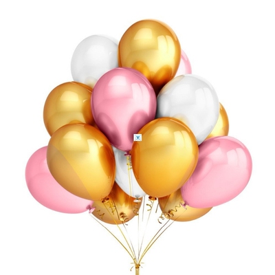 极速50pcs Gold White Blacuk Pink Latex Balloons Birthday Par