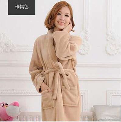 新品Hot couple batho robe thickening coral fleece flannel go