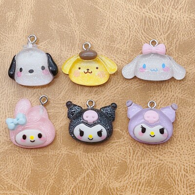极速10pccs/pack Funny Cute Rabbit Dog Cat Resin Charms Penda
