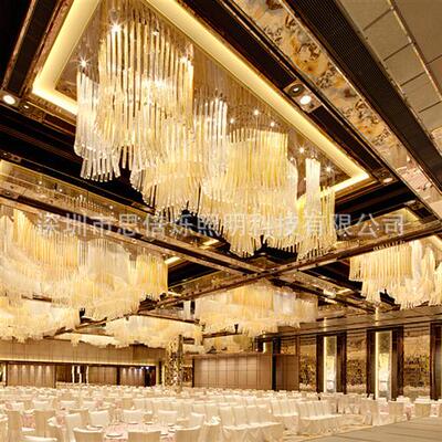 工程灯具宴会厅大型水晶玻璃吊灯酒店大堂所售楼部创意灯饰蜡烛