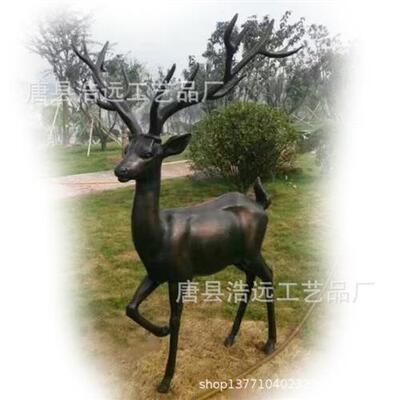 厂家制作黄铜群鹿雕塑公园景观锻铜母子鹿摆件可来厂来电咨询详谈