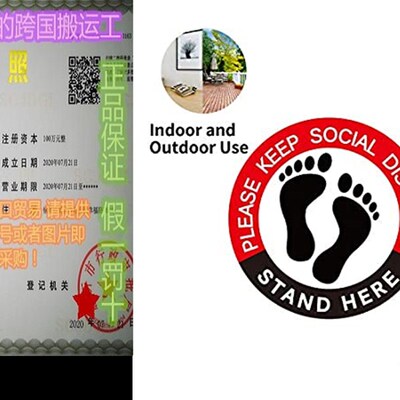 极速30a Pack Social Distancing Floor Decals,Social Distancin