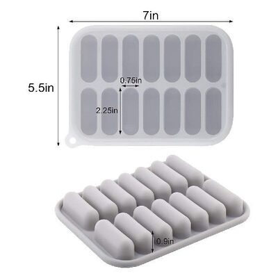 好货2 Pcs 14 Cavity Granola Bars Molds, Silicone Bar Mold fo
