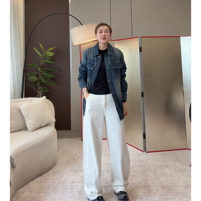 棉莫土壤牛仔百搭显瘦小白牛
