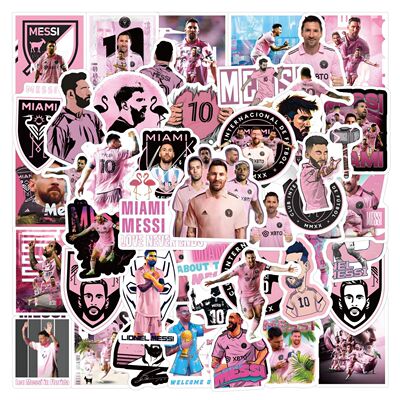 足球明星梅西涂鸦行李箱贴纸防水