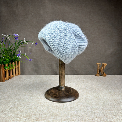 韩系羊毛混纺针织帽女大头围百搭保暖冷帽高档可爱护耳毛线帽子潮