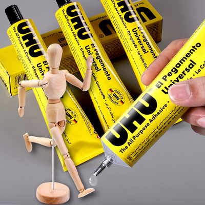 速发UHU胶力手工粘得牢木工强板木头模型胶皮革软木软性粘布专用