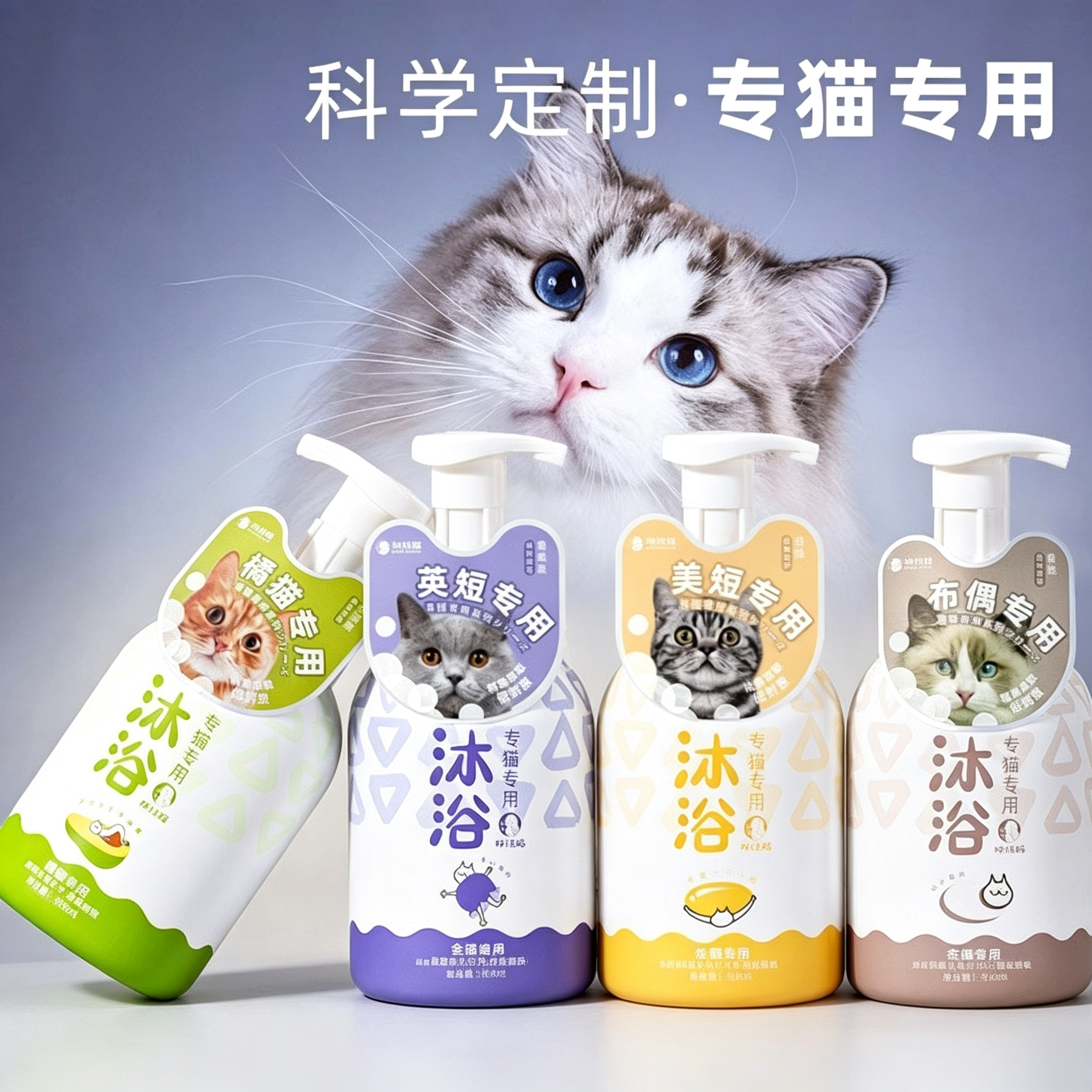 神经猫沐浴露猫咪专用沐浴露香波清洁宠物猫咪洗澡液洗护用品