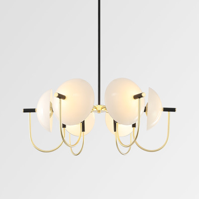 后现代半圆玻璃罩吊灯北欧时尚客厅餐厅音乐吧酒吧设计样板间吊灯