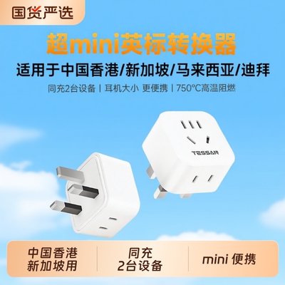 霆圣英标3孔转换插头双AC升级
