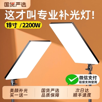 专业直播补光灯主播专用间灯光摄影拍照室内led柔光美颜拍视频美食珠宝拍摄照相平板下巴面光桌面方形打光灯