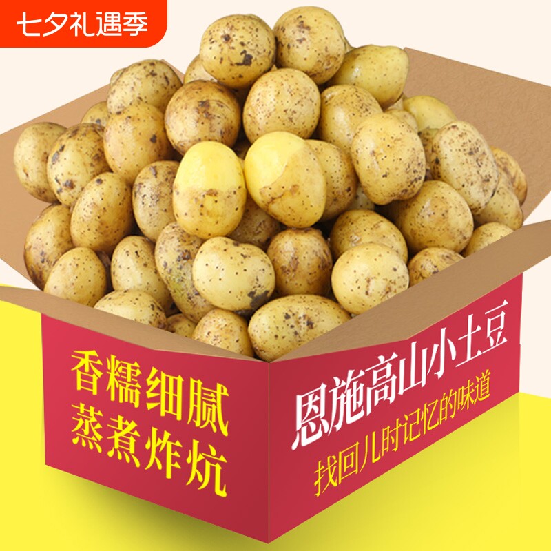 恩施小土豆整箱包邮新鲜高山洋芋迷你黄心士豆当季湖北马铃薯蔬菜