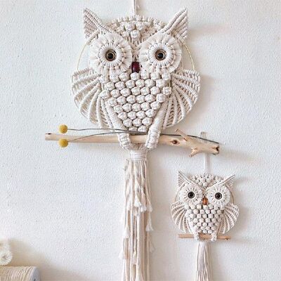 极速Retro Handmade Owl Tapestry Wall Hanging Boho Decor