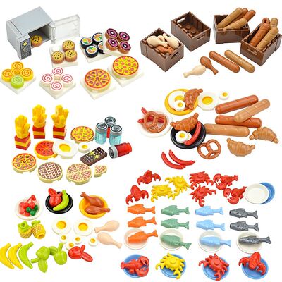 现货速发City  Food ys Buildig Blos Hburger Fries Brd Pi