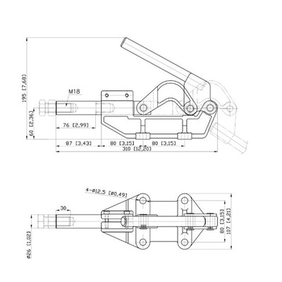 台湾嘉刚推拉式夹钳CH-30513 工装焊接固定肘夹 快速夹具 压紧器
