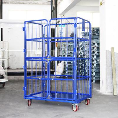折叠式物流台车强加钢筋仓库拆快E1 800*6递转分拣框装笼车周车可