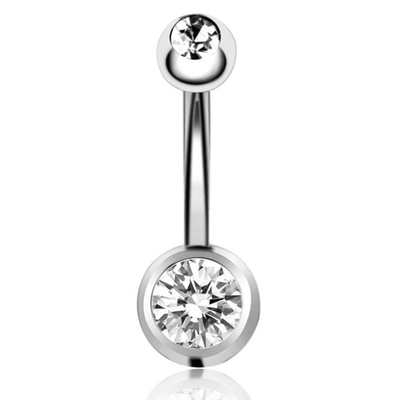 极速Round Cgubic Zirconia L Surgical Steel Belly Piercing Je