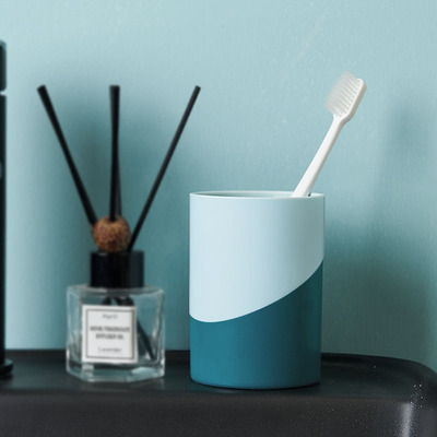 极速Mouthwash Cup Simple Two-yColor Bathroom Contrast Color