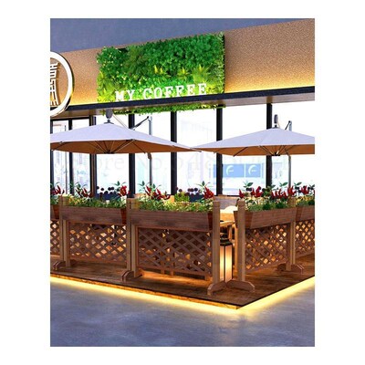 极速Restaurant Cafe Solid Wood Partition Fence OutdoorZ Cour