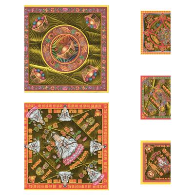 20.3x20.3加厚烫金双面带压痕观音金叠元宝纸特制七彩纸1包40张