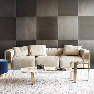 意式轻奢布艺大三人四人沙发Rugiano港式布艺沙发组合高端民宿