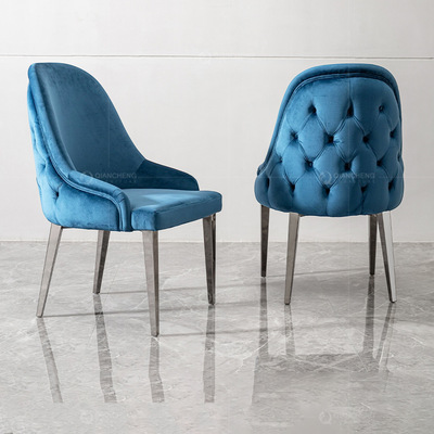 轻奢餐椅高端不锈钢意式