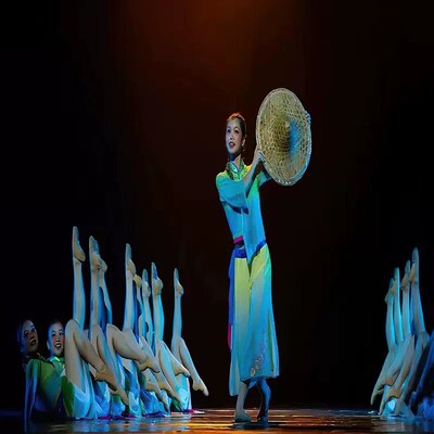 速发唯舞独尊渔梦渔演出服斗笠道具胶州中国风舞蹈服儿童古典舞服