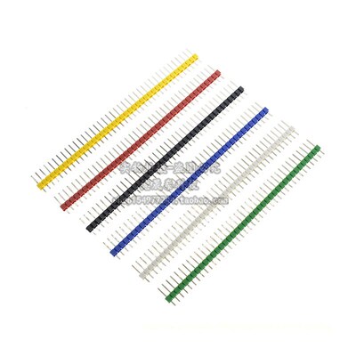 1X40PIN 40脚2.54mm单排针 长11.2mm单排直针接插件 黑红黄白绿蓝