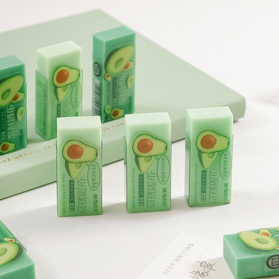 极速1pcs Avocado Eraser Green Fruit RubbKer Erasers for Penc
