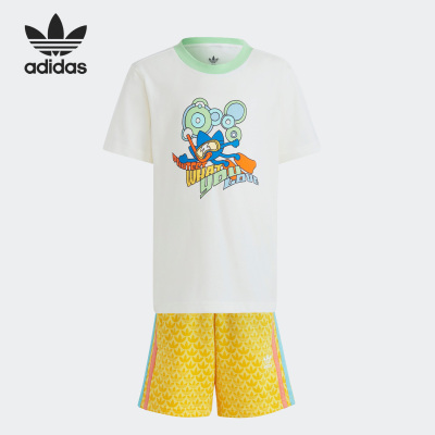 Adidas/阿迪达斯正品夏季小童三叶草运动短袖两件套IB8628